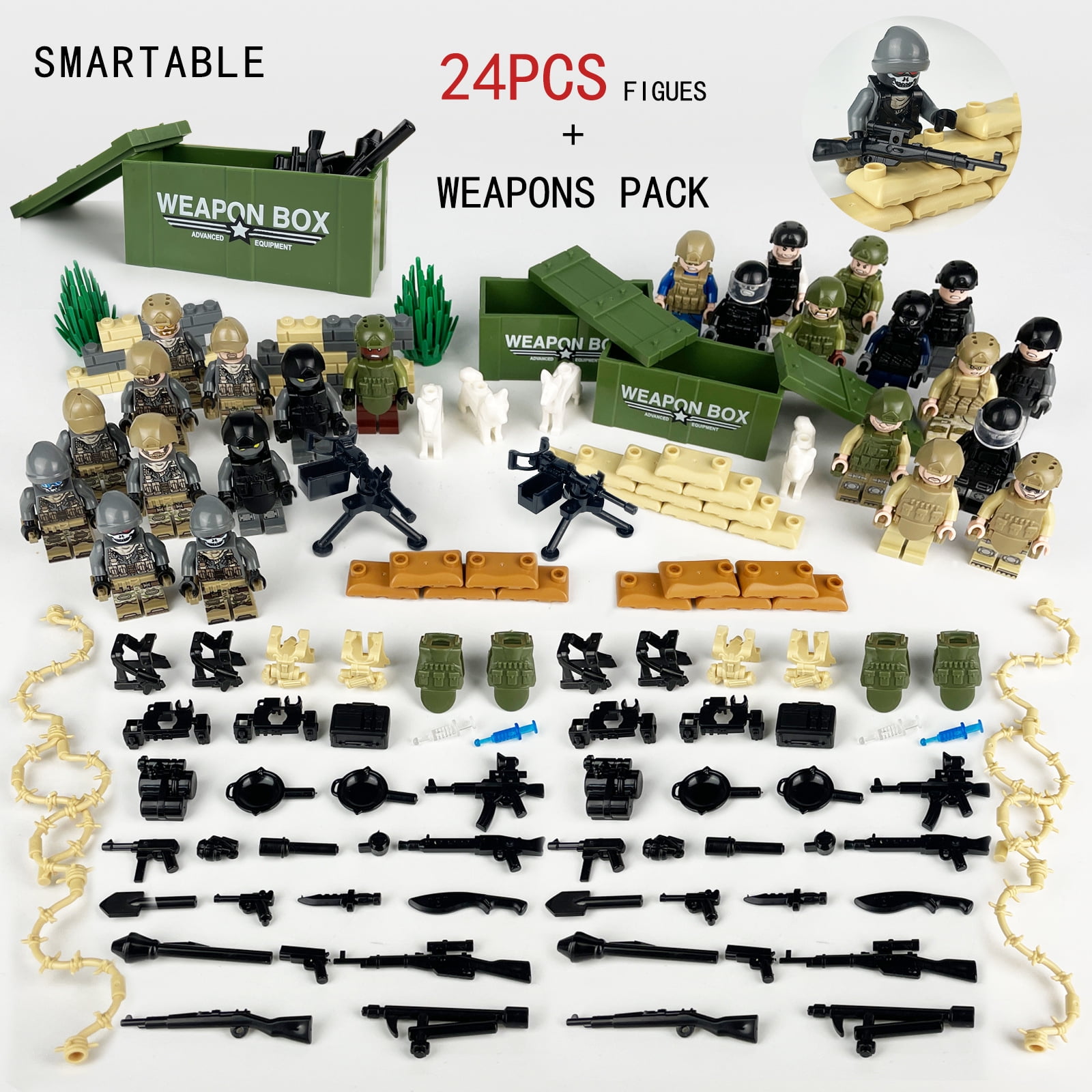 Soapjuice MOC 24PCS military soldiers, Compatible building blocks ...
