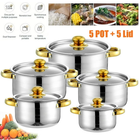 Soapow 3 Tier Steamer Hot Pot Stainless Steel Cooker Food Steam Cooking ...