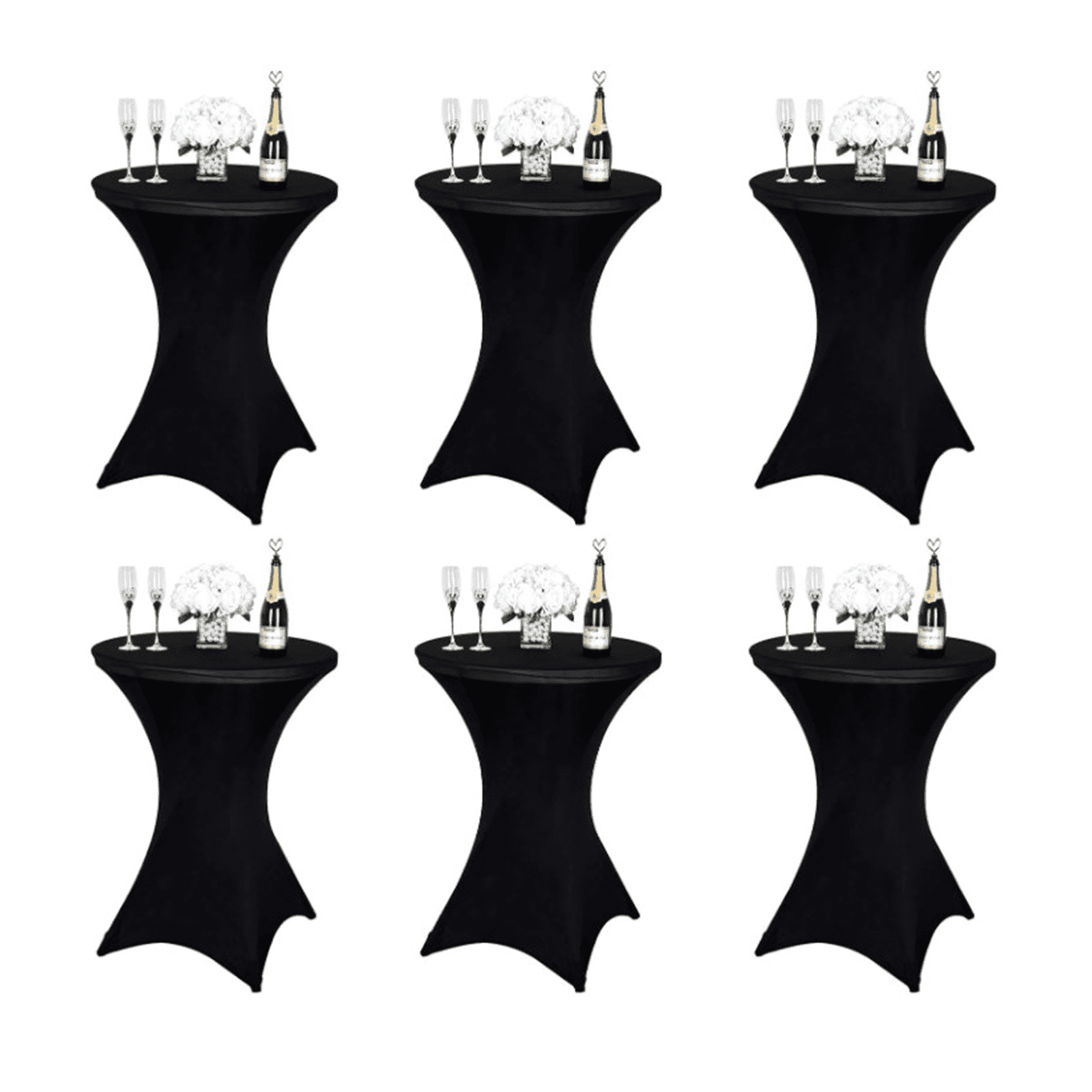 Soapow 6 Pack Spandex Cocktail Table Cover, 32x43 Inch Round Highboy ...