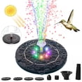Soapow 8 LED Solar Fountain Pump, Bird Bath Fountains with Colorful ...
