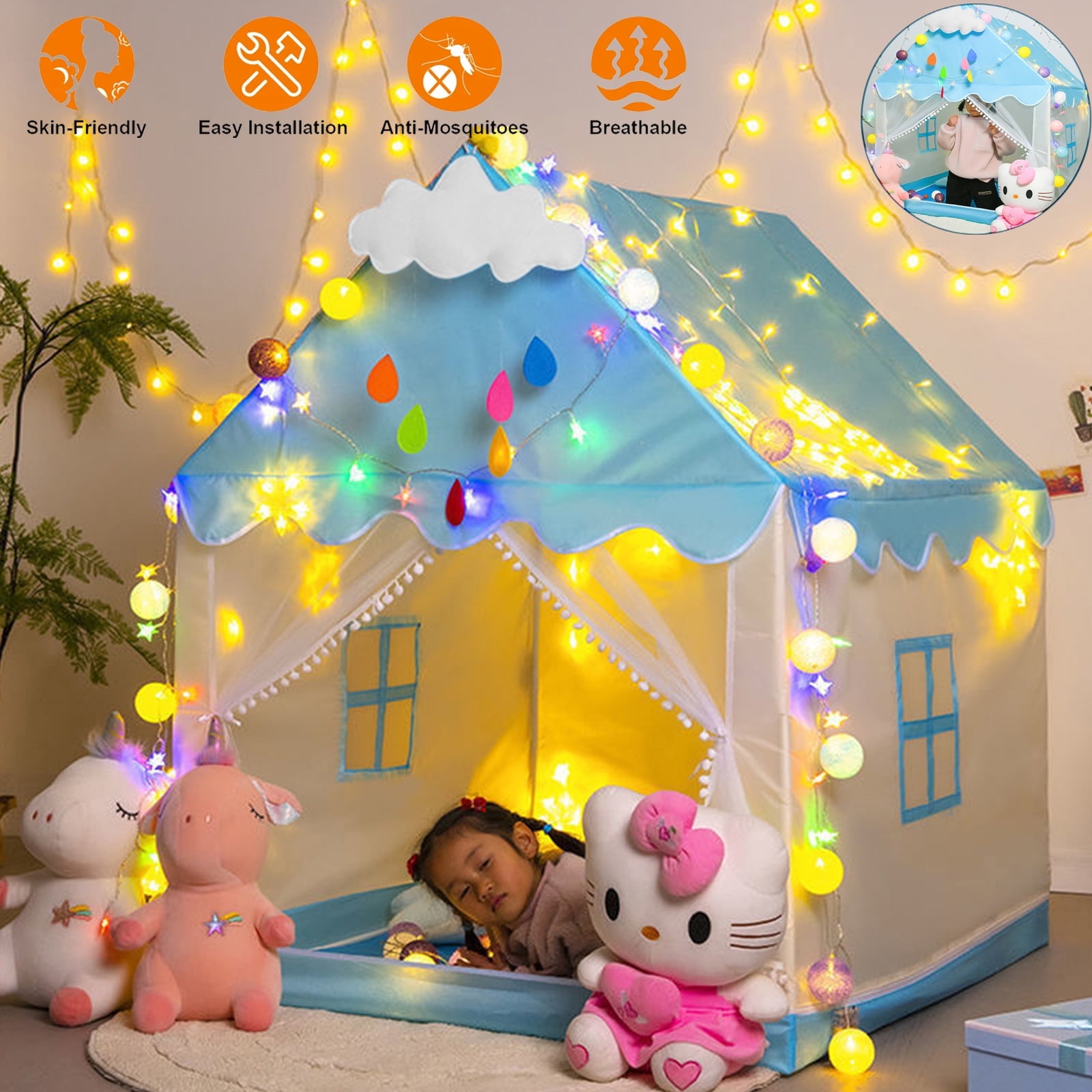 Soapow Large Kids Play Tent, Boys Girls Gifts Toy Game Playhouse ...