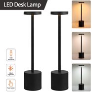 Cordless LED Table Lamp Set of 2, Portable Rechargeable Desk Lamp ...