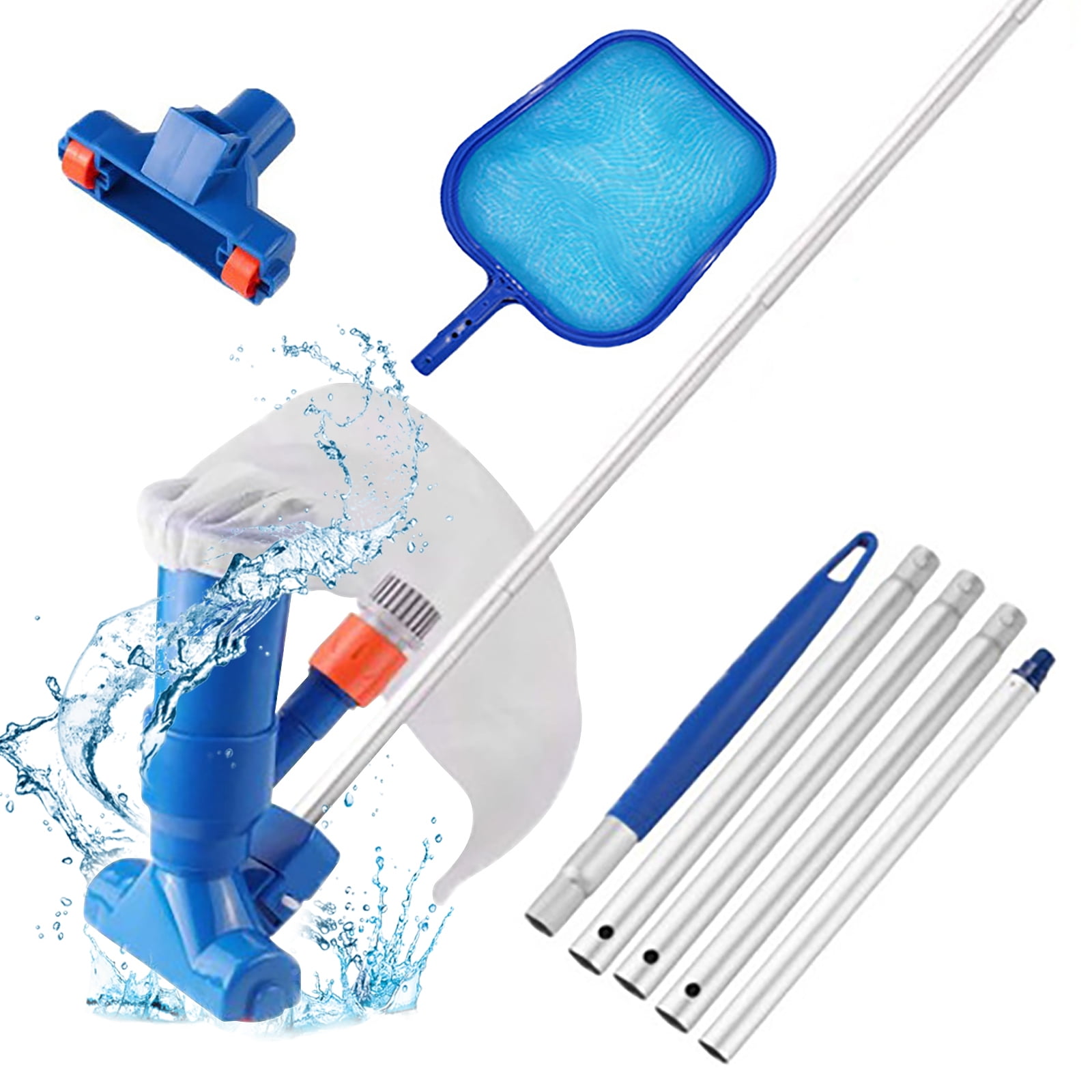 "Soapow Pool Vacuum Kit: Underwater Cleaner with Mesh Bag, 60"" Pole ...