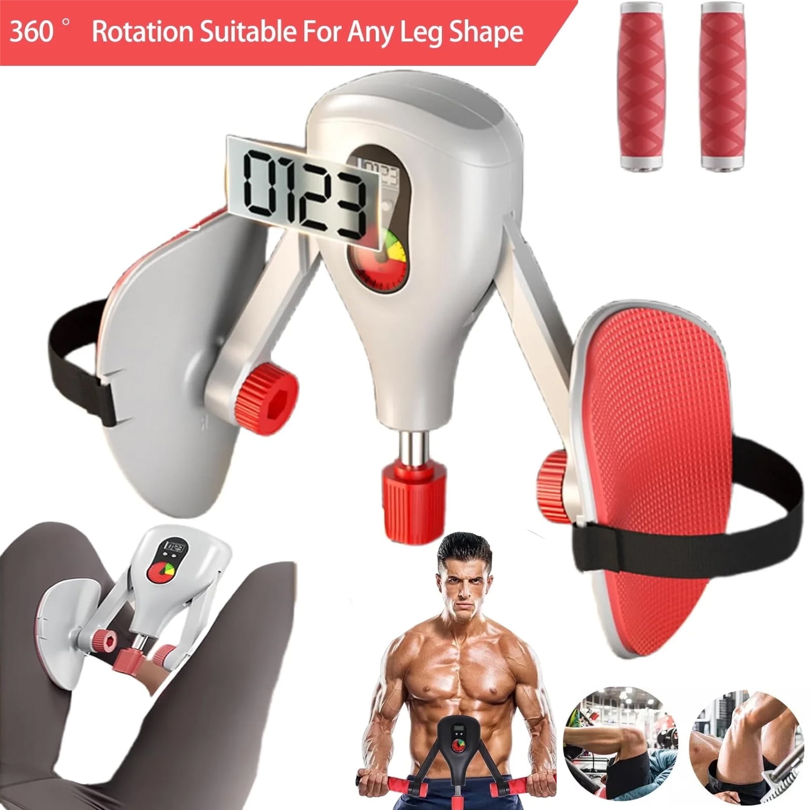 Soapow Thigh Master Thigh Toner Exerciser 0-77LBS Adjustable Strength Resistance Kegel Trainer ...