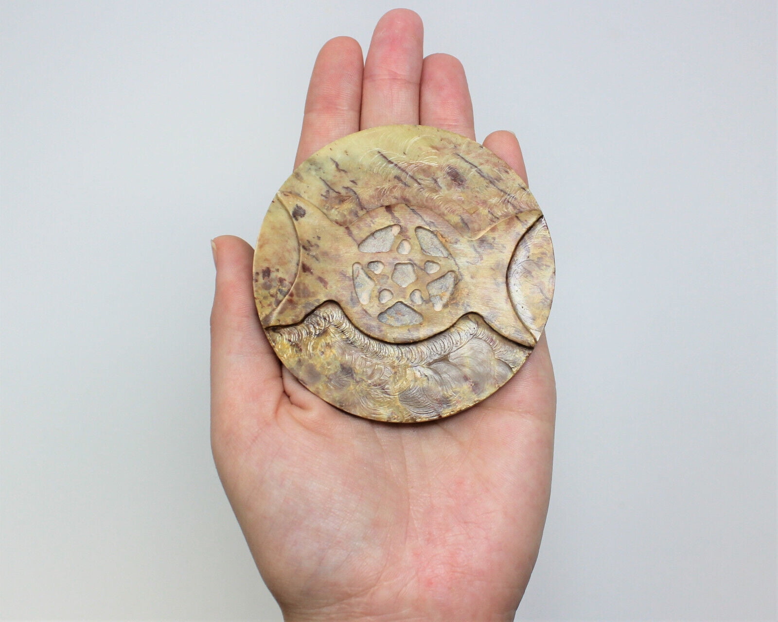 Soapstone Triple Moon Altar Tile, 3": One 1, (Wicca Pagan) - Walmart.com