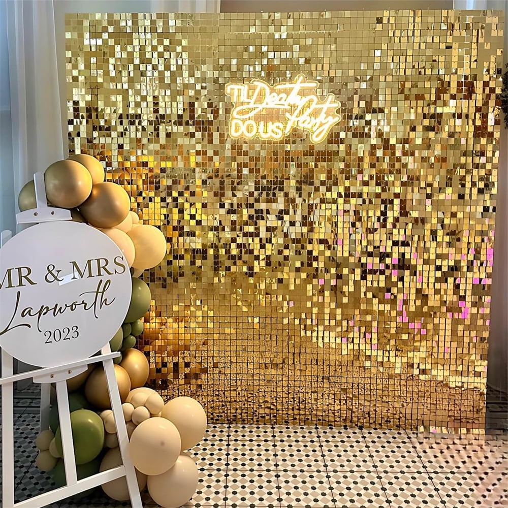 Soar Dream 36 Panels Gold Shimmer Wall Backdrops Sequin Panel Backdrop ...