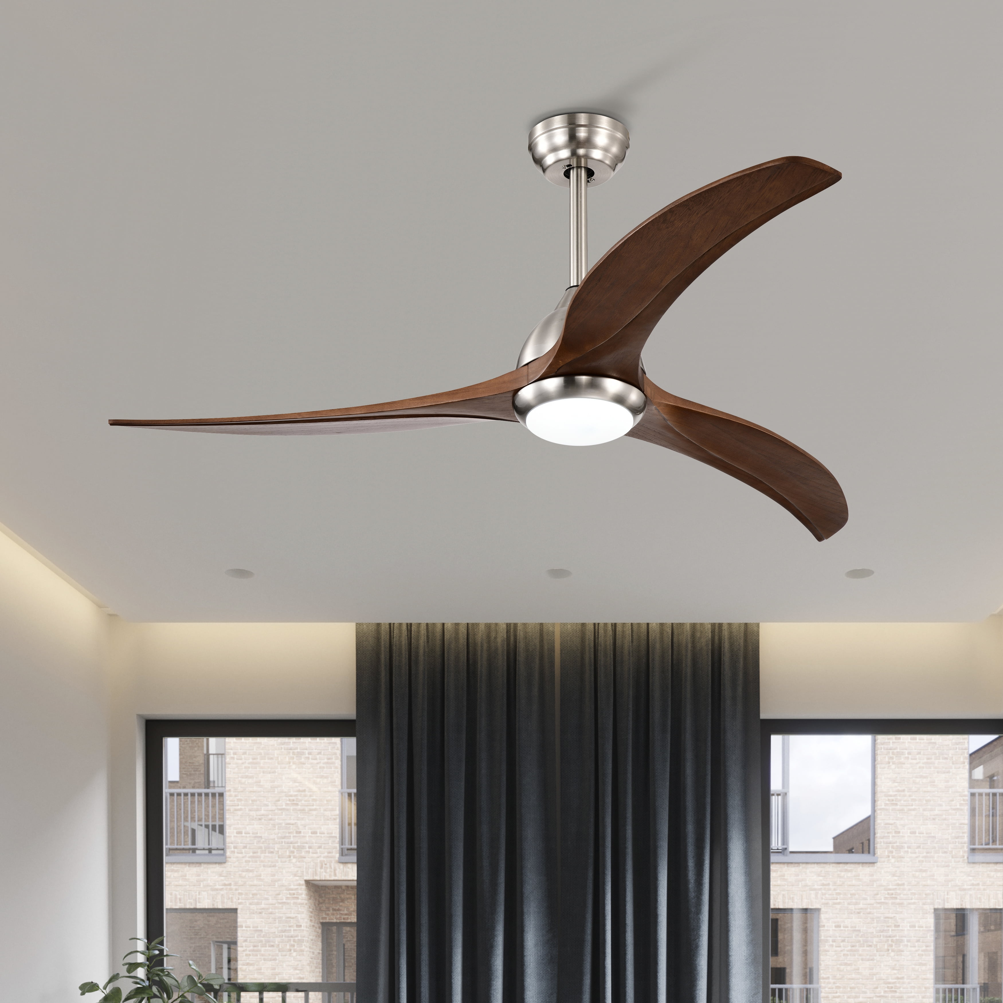 Soar Dream 52 inch Modern Ceiling Fan Light with 3 Wood Blades Indoor ...