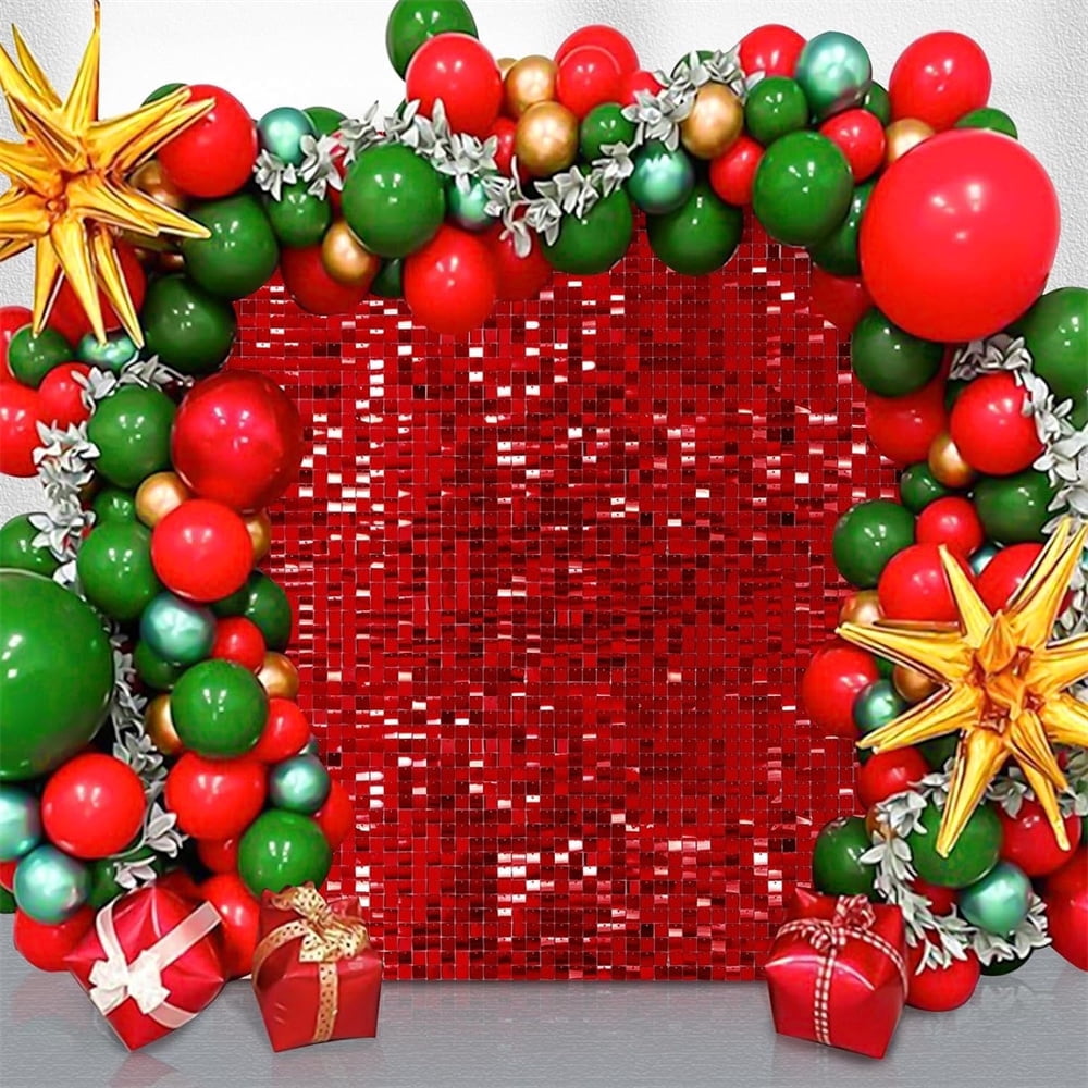 SoarDream Red Shimmer Wall Backdrop 24 Panels Red Shimmer Wall Panels ...