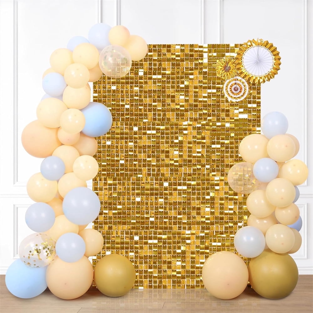 Soar Dream Gold Shimmer Wall Backdrop Sequin Panels Decoration (Pack of ...