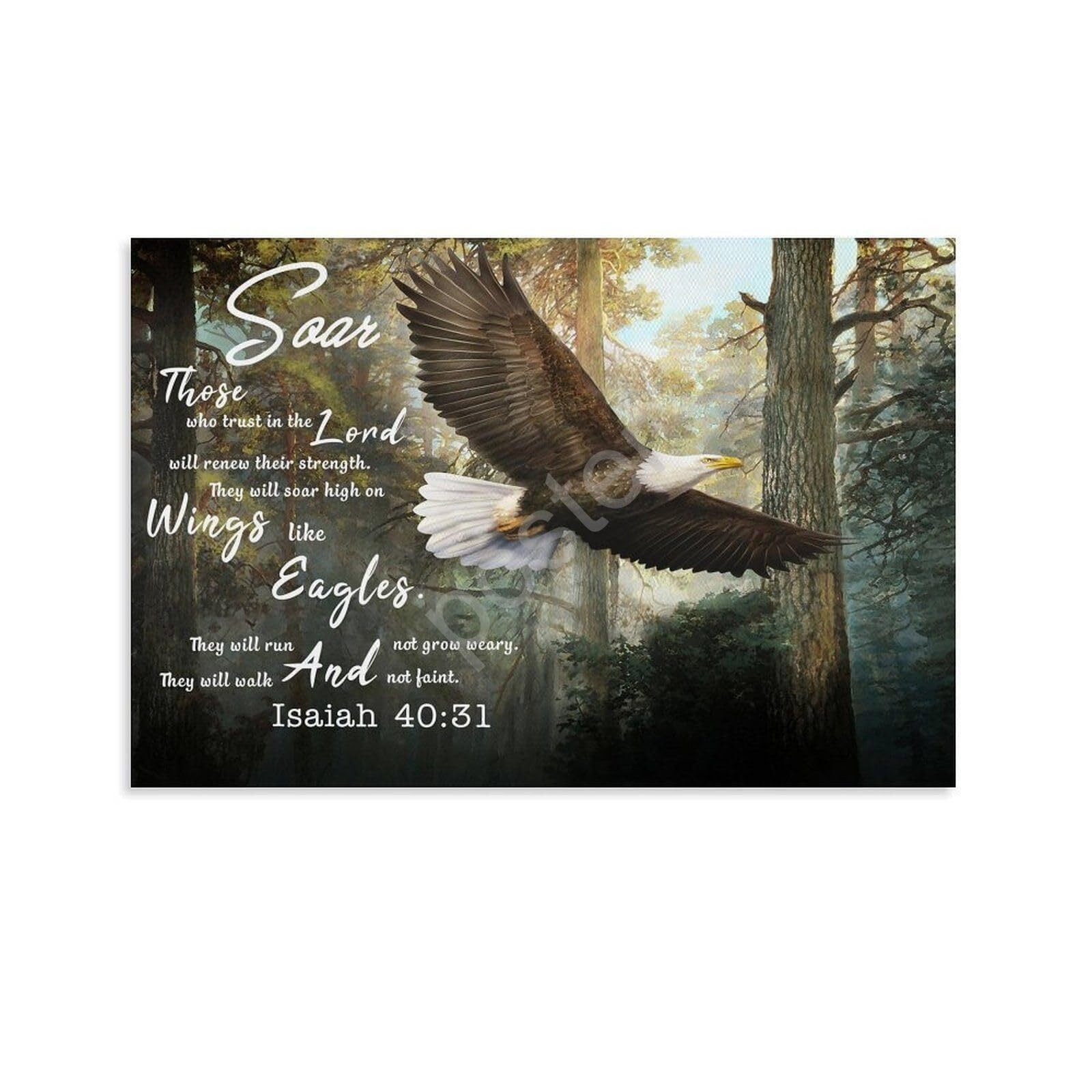 Soar On Wings Like Eagle 5 Isaiah 40:31 Bible Verse Wall Art Poster ...