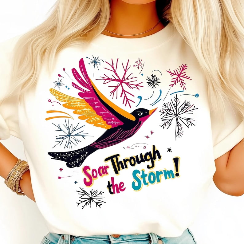 Soar Through The Storm Shirt, Inspiring Bird Tee, Motivational Bold ...