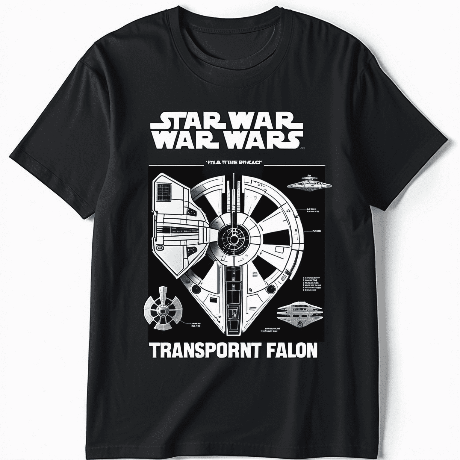 Soar into Style with the Millennium Falcon Grey Schematics T-Shirt ...