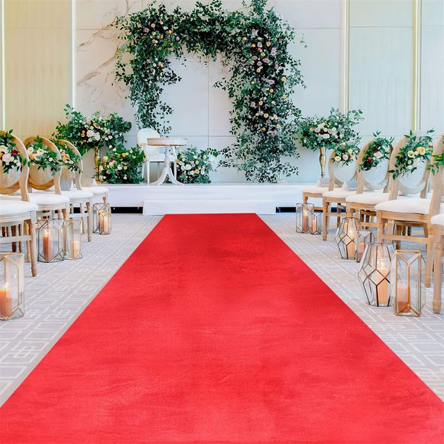 SoarDream 20ft Wedding Velvet Aisle Runner Red Carpet Runner for Party ...
