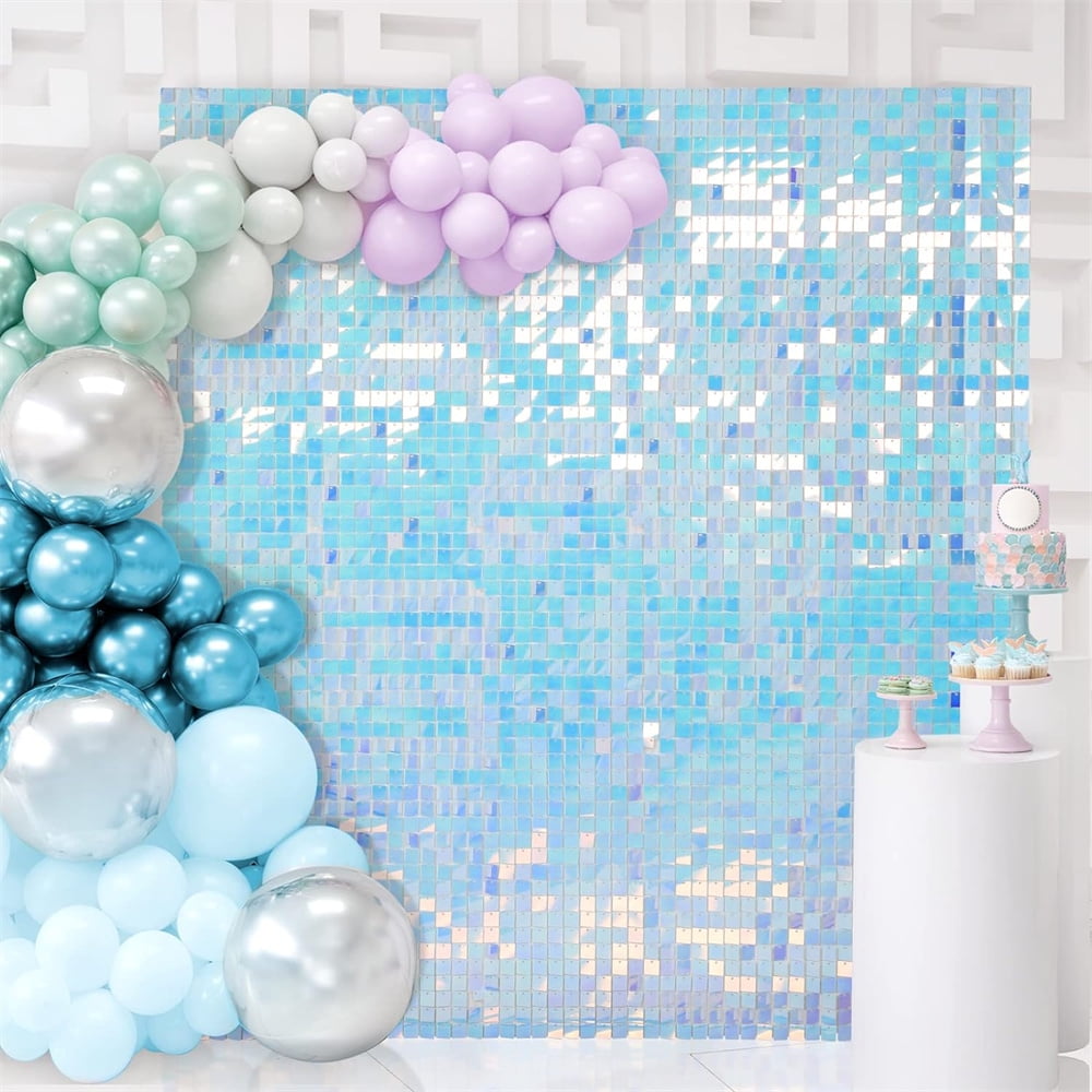 SoarDream 30 Packs Rainbow Shimmer Wall Backdrop Iridescent Sequin Wall ...
