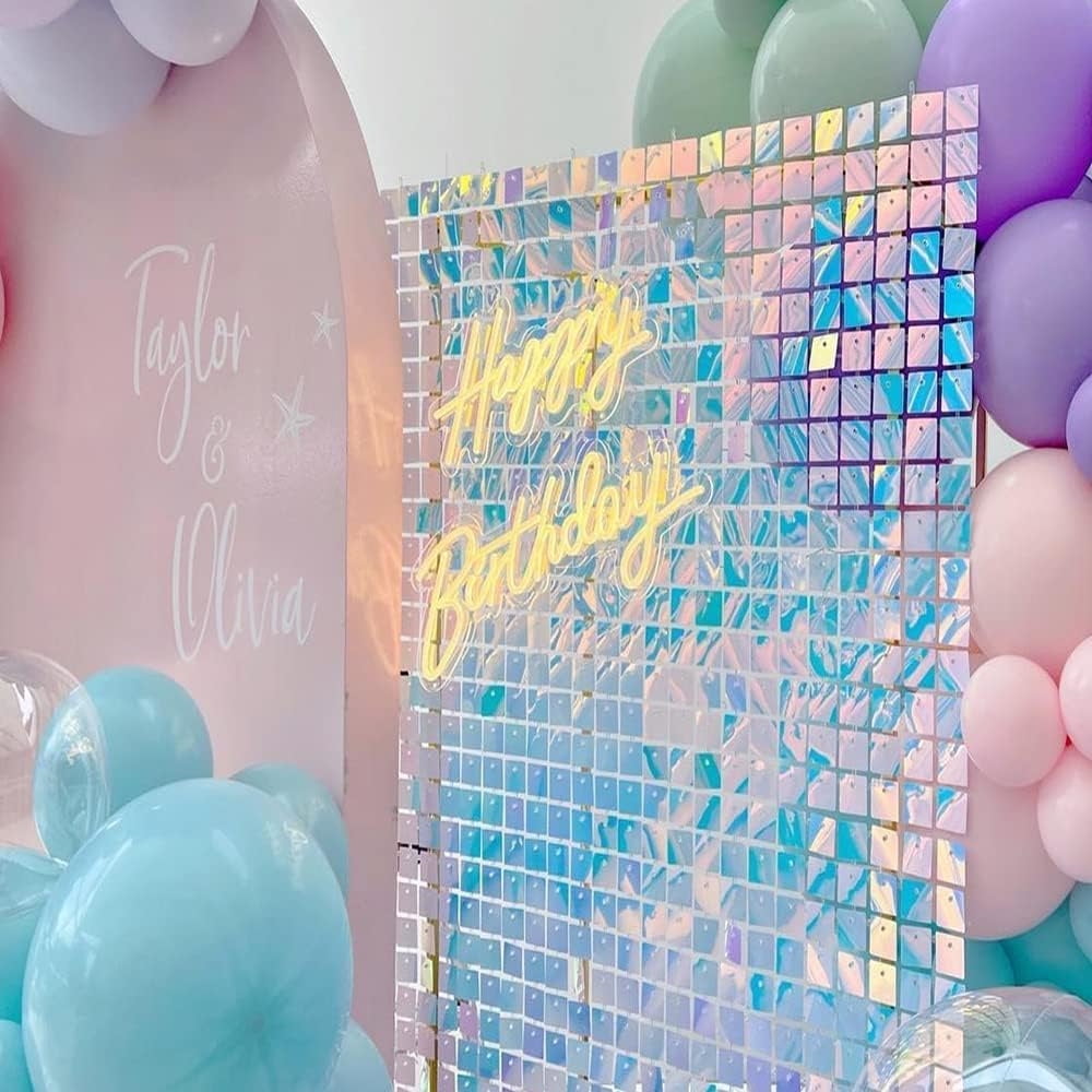 SoarDream 36 Packs Shimmer Panels Sequin Photo Backdrop Mermaid ...