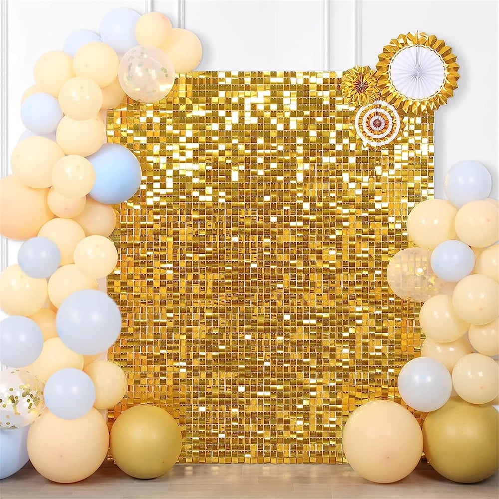 SoarDream 6ftx4ft Shimmer Wall Backdrop 24 Panels Sequin Gold Shimmer ...