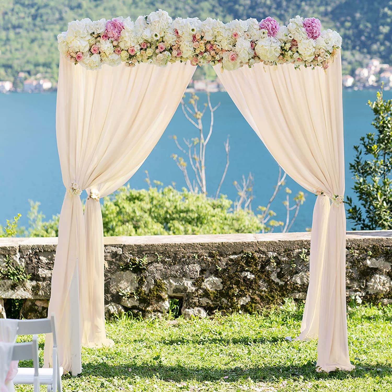 SoarDream Ivory Chiffon Backdrop Wedding Decoration Party Stage ...
