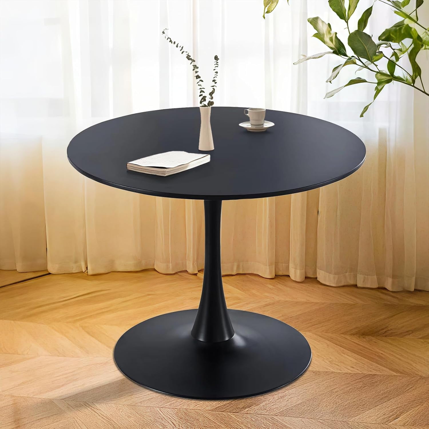SoarFlash Black Round Dining Table, 31.5" Tulip Kitchen Dining Table 2 ...