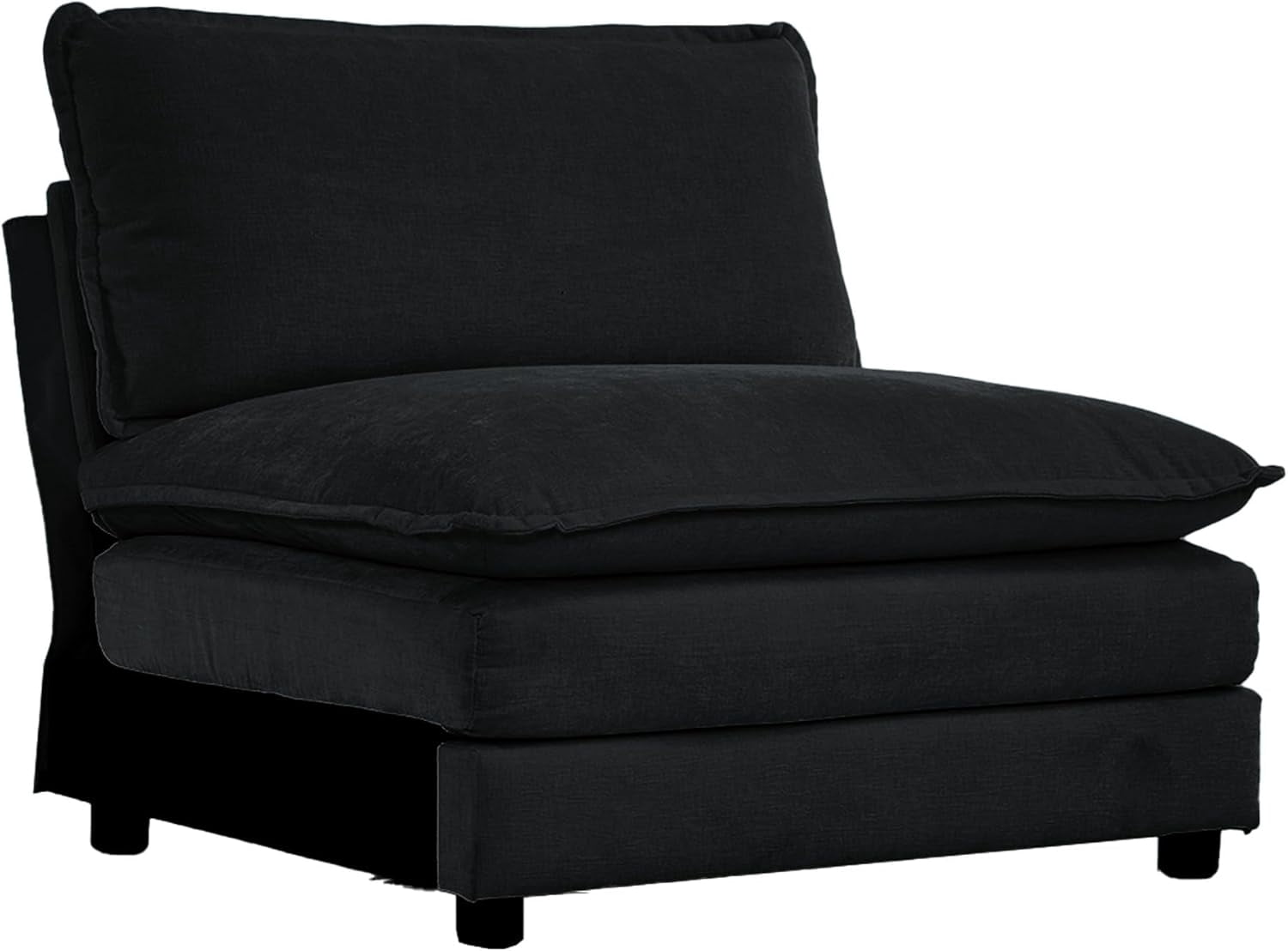 SoarFlash Chenille Sectional Middle Position Sofa,Black - Walmart.com