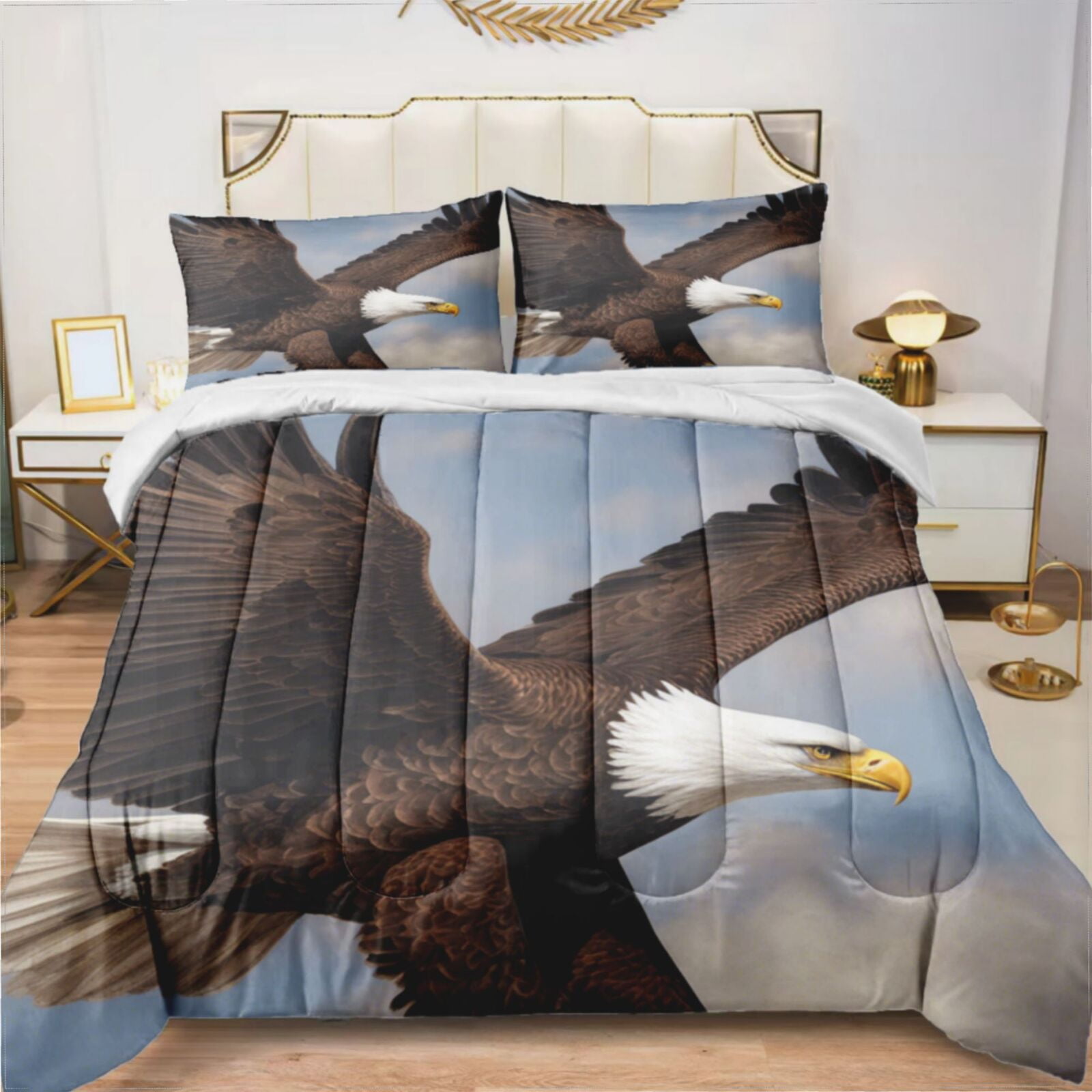 Soaring Eagle (2) Comforter Set With 2 Pillowcases，3 Pcs Bedding For ...