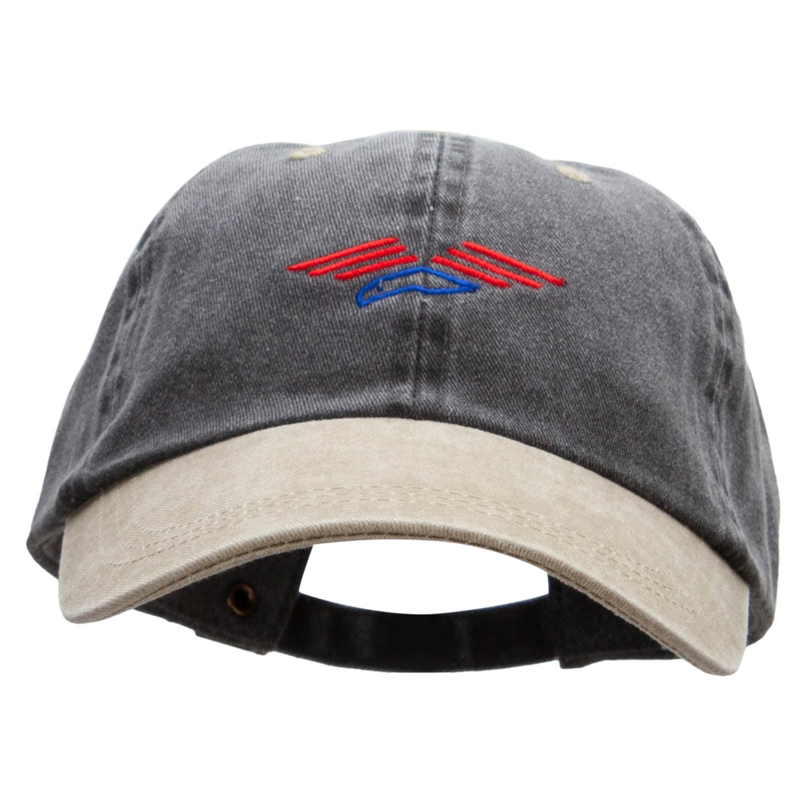 Soaring Patriotic Eagle Embroidered Pigment Dyed Wash Caps - Black ...