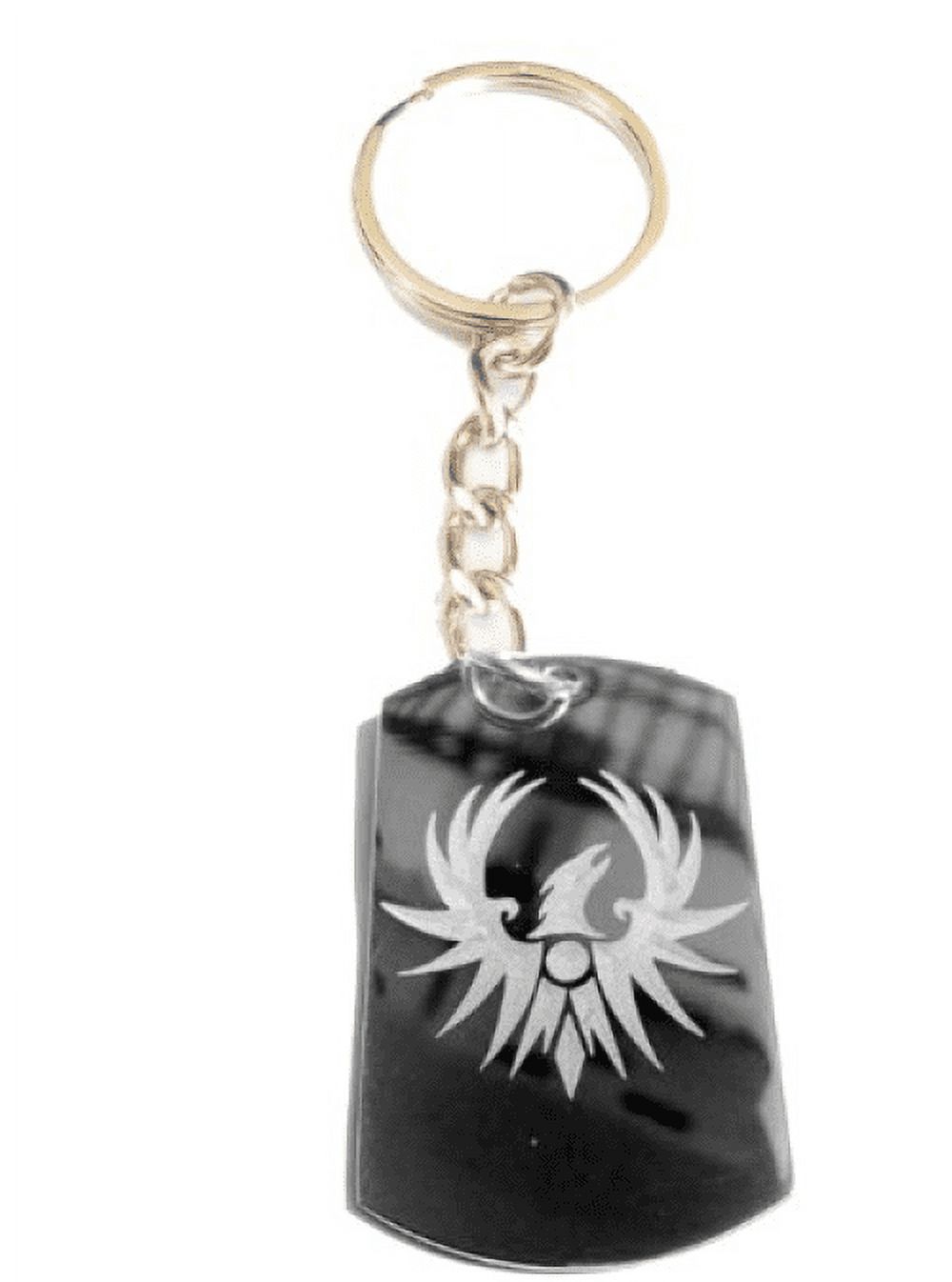 Soaring RED Phoenix Bird Eagle Tattoo Logo Symbol - Metal Ring Key ...