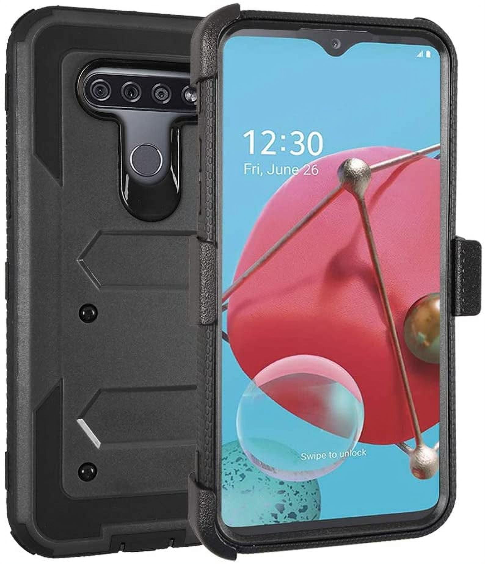 Soatuto for LG K51 Case, Q51 Case Built in [Screen Protector] [Full Body] [Heavy Duty Protection ...