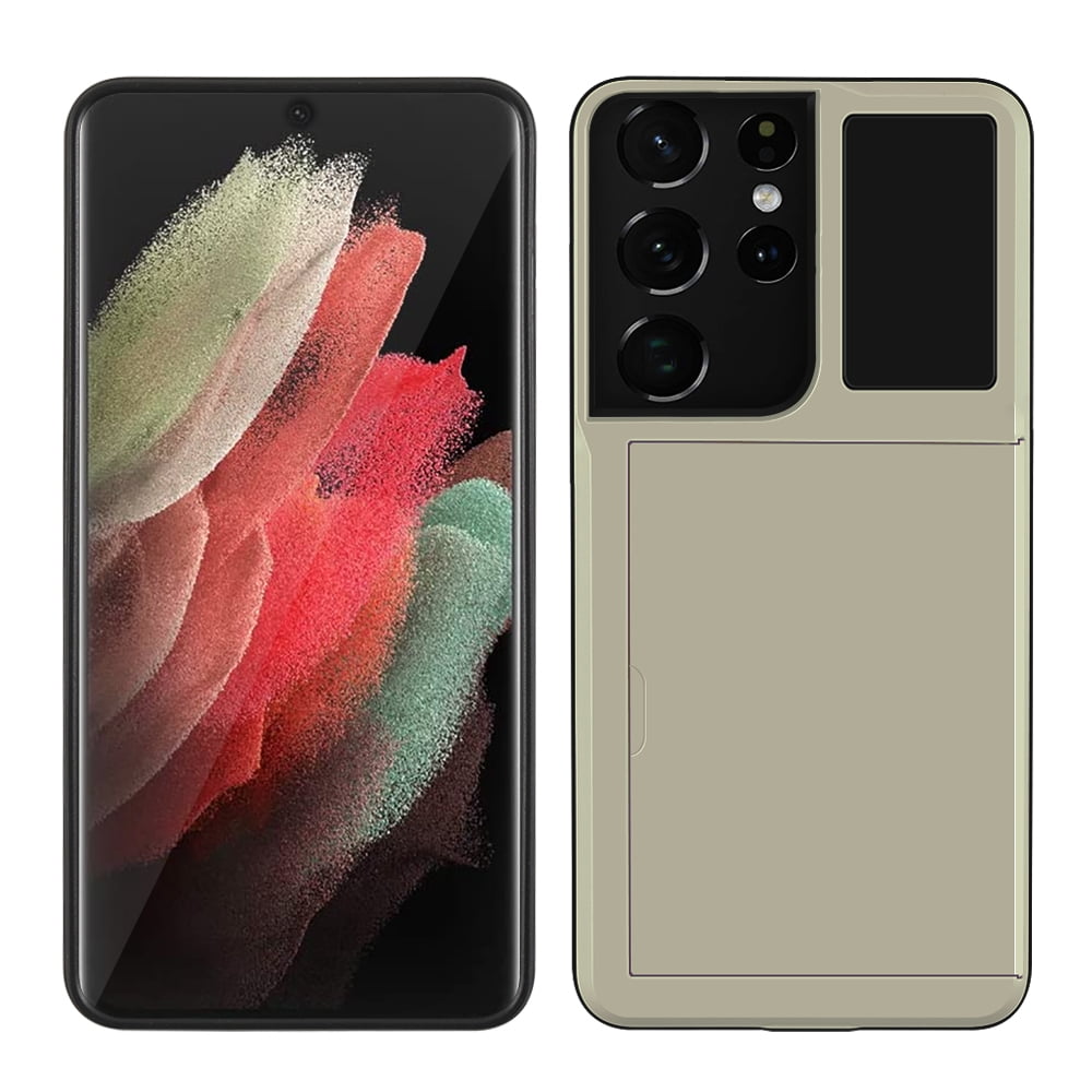 Soatuto for Samsung S21 Ultra 5G Case Credit Card IDs Cash Holder Shell ...