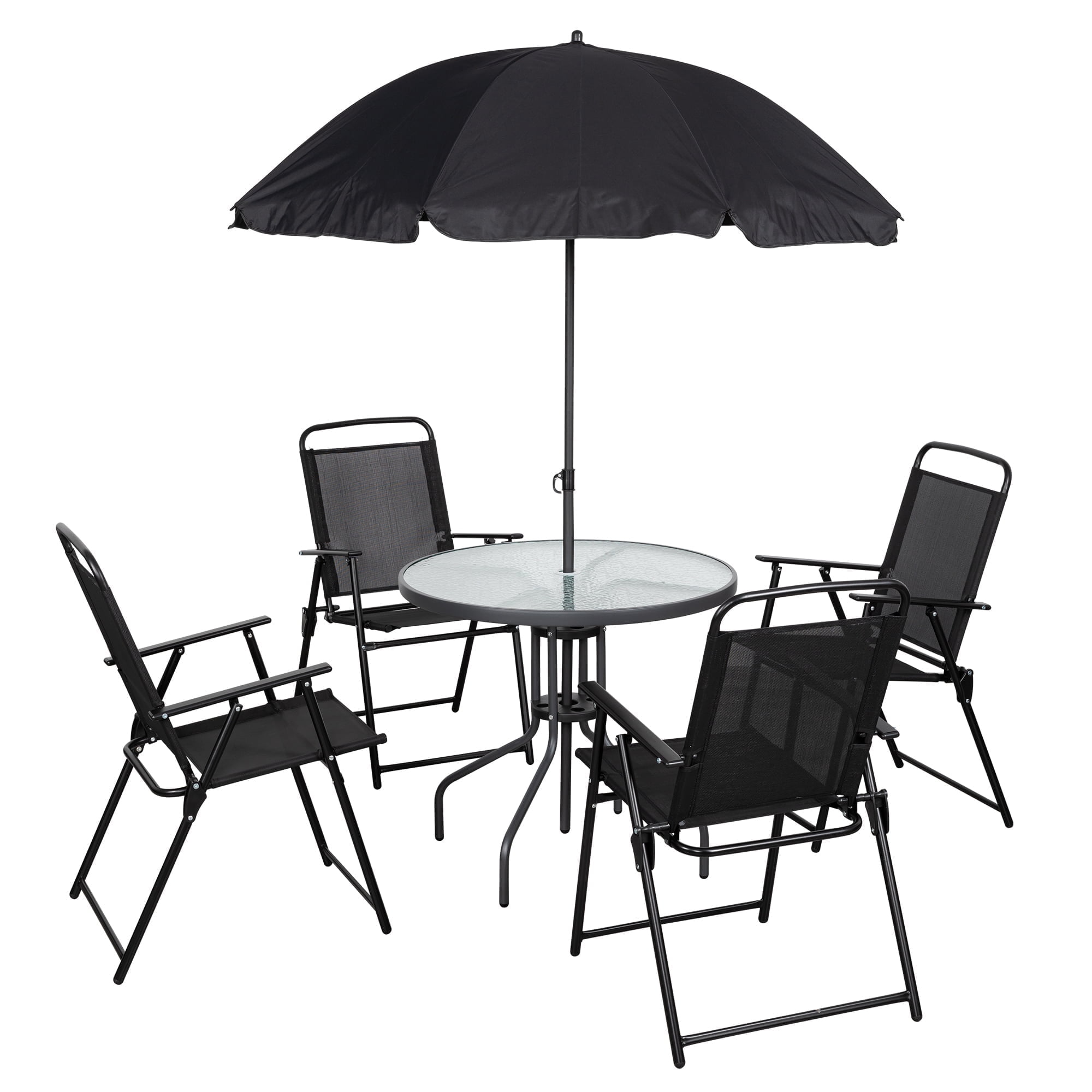Sobaniilo Foldable 6 Piece Outdoor Dining Set for 4, Patio Furniture ...