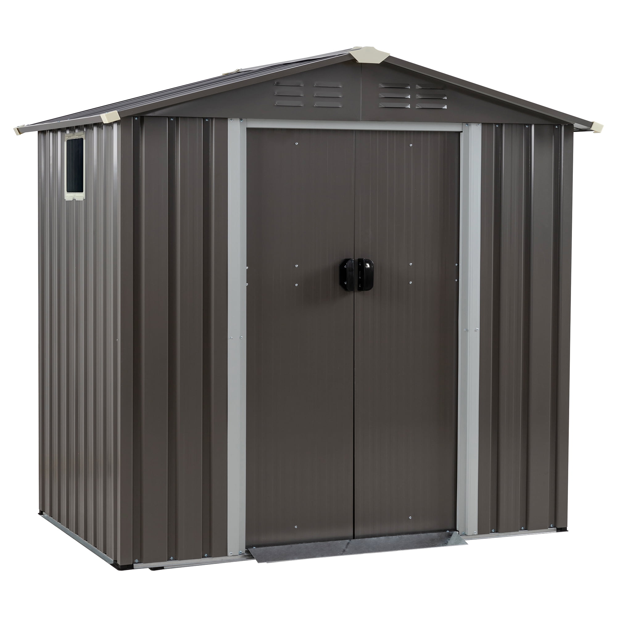 Sobaniilo Outdoor 6x4x6FT Storage Shed - Waterproof Steel Garden House ...