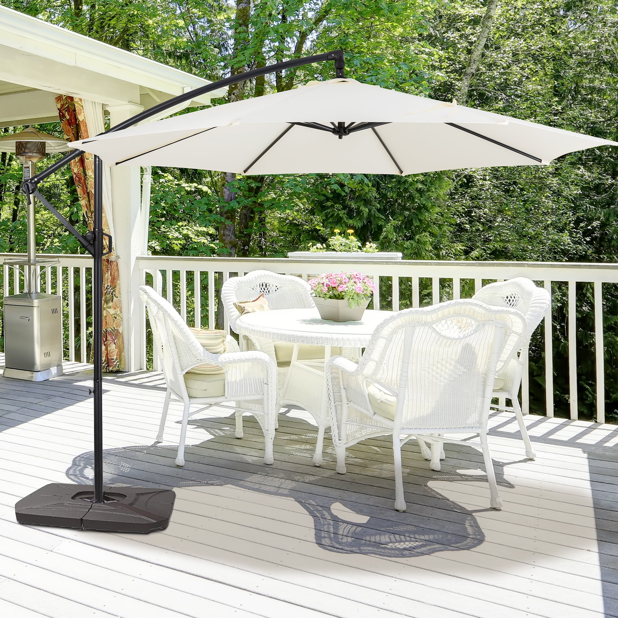 Sobaniilo Offset Hanging Outdoor Umbrella, Patio Sun Shade, UV ...