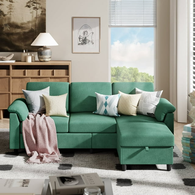 Sobaniilo Compact L-Shaped Sofa with High-Density Fabric and Movable ...