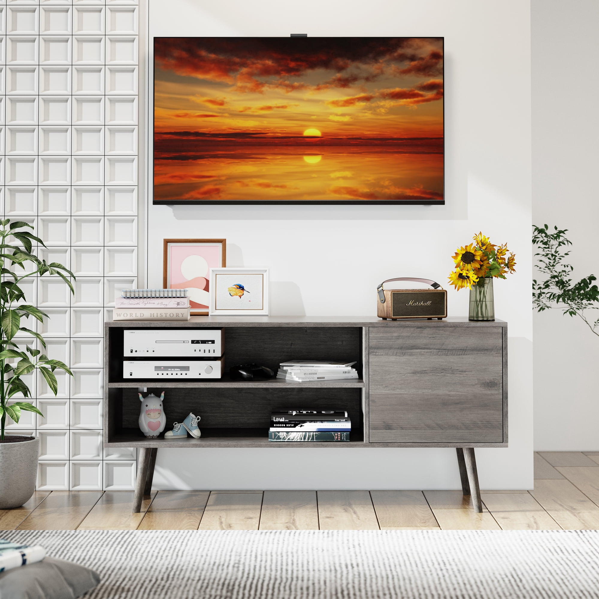 Sobaniilo TV Stand for TVs Up to 55in, Modern Entertainment Center ...
