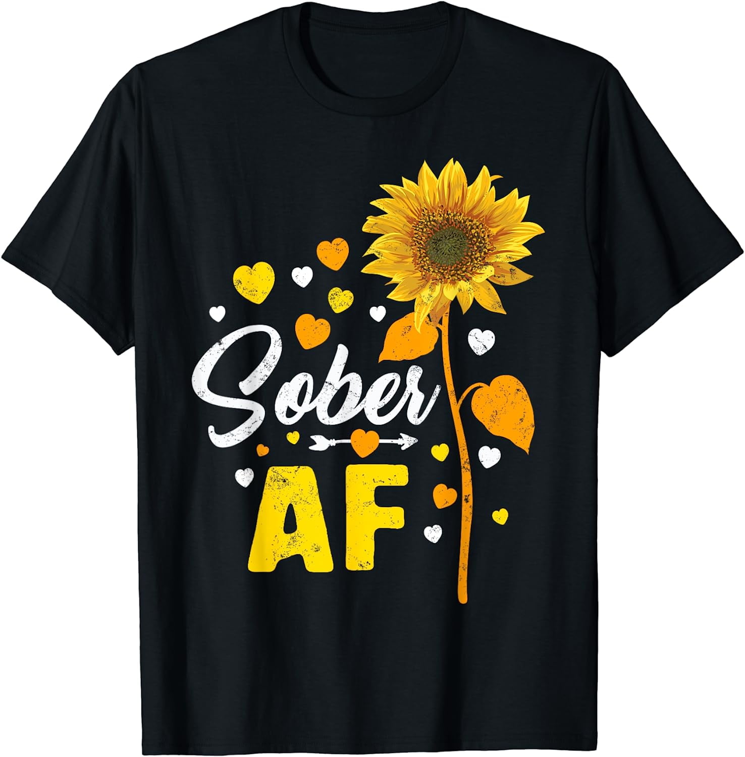 Sober AF Recovery Alcoholism Addiction Warrior Support Clean T-Shirt ...