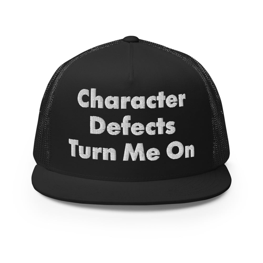 Sober Alcoholics Recovery Trucker Cap, Character Defects Turn Me On ...
