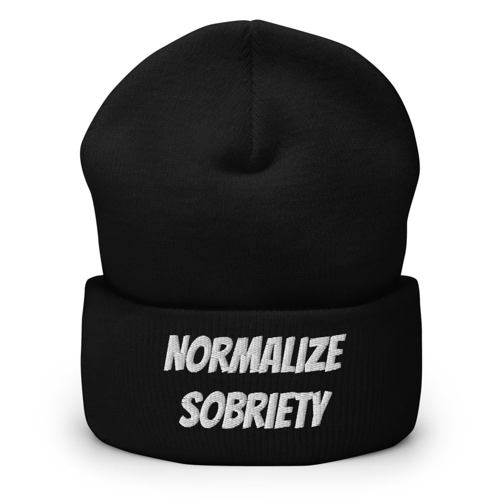 Sober Anniversary Recovery Cuffed Beanie, Normalize Sobriety ...