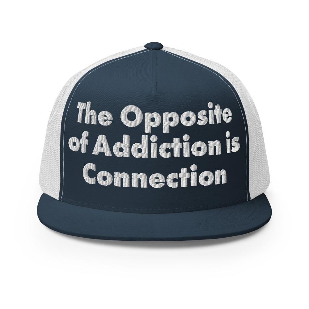 Sober Recovery Motivation Trucker Cap, The Opposite of Addiction is ...