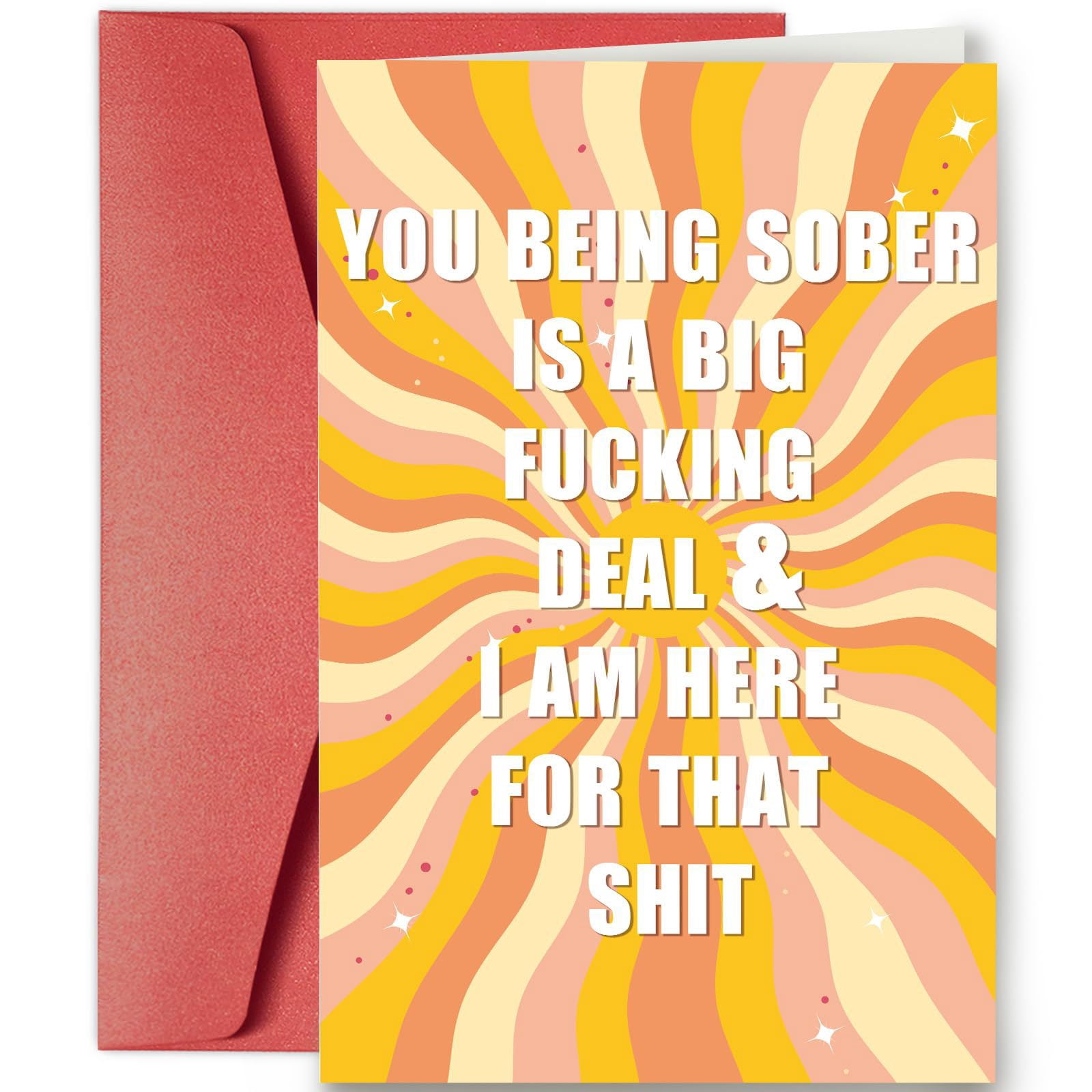 Sober Support Card – “You Being Sober is a Big Deal” Inspirational ...