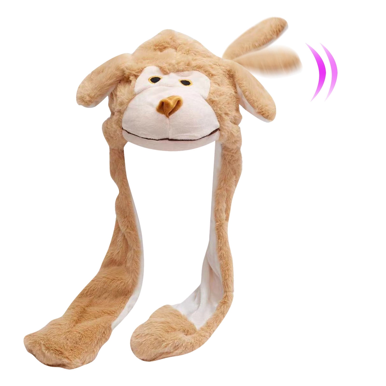 Sobgg25 Kids Animal Hat With Plush Moving Ears Jumping Beating Hat ...