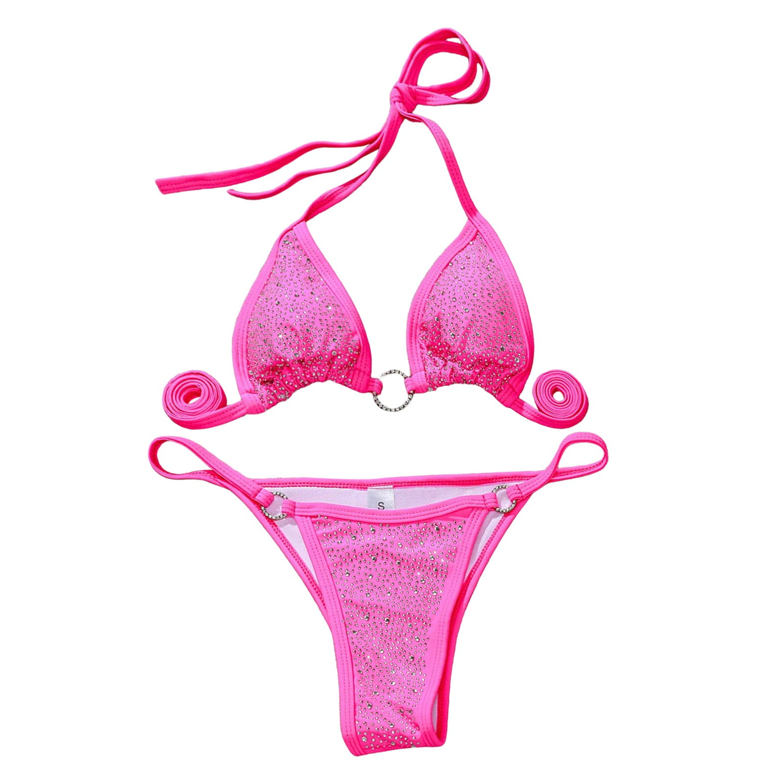 Sobgg25 Women Bandeau Bandage Bikini Set Push Up Brazilian Swimwear