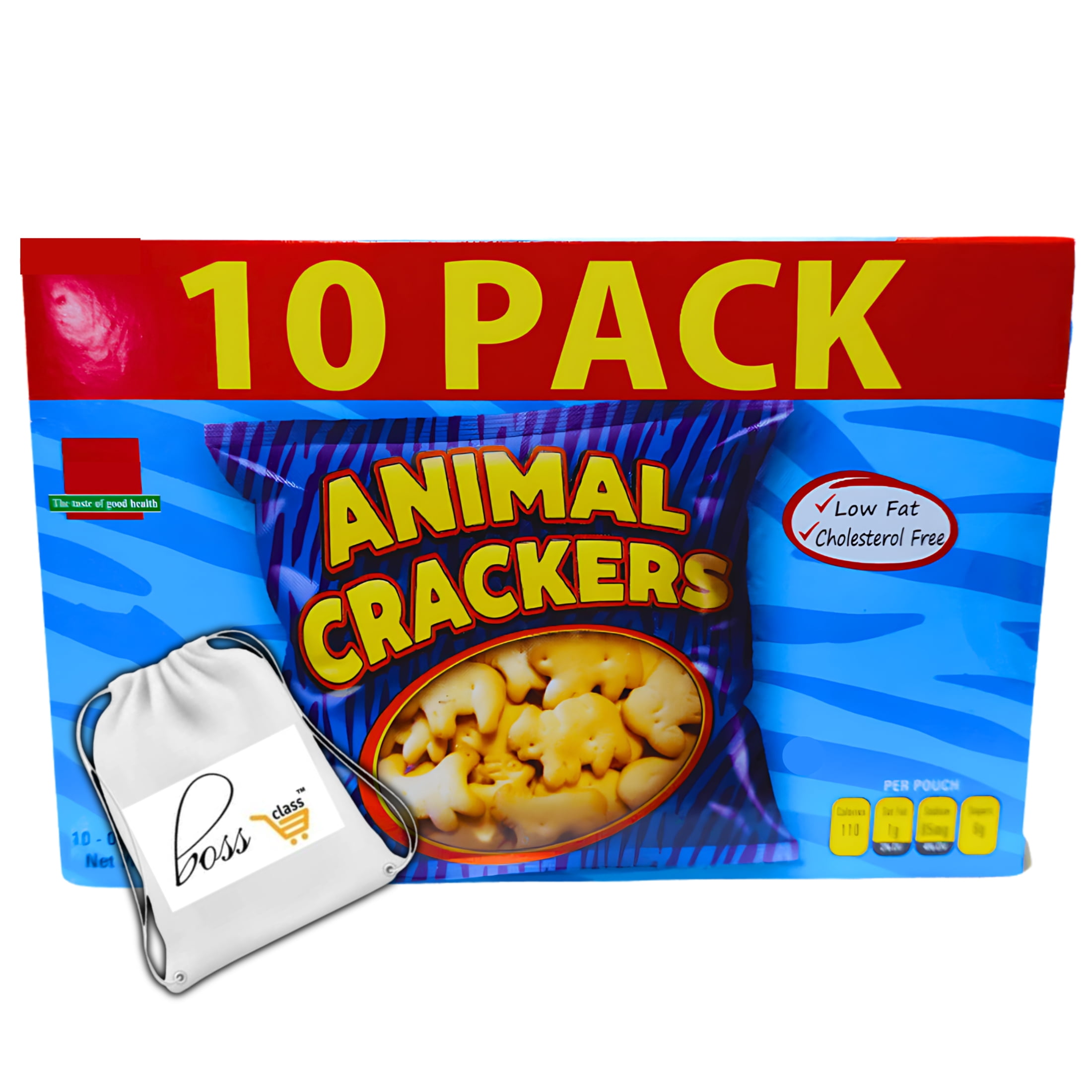 Sobisk Animal Crackers, 10-Pack Individual Bags of Crunchy Low Fat ...