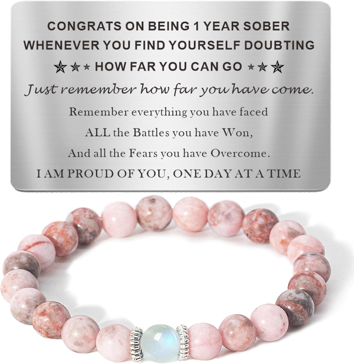 Sobriety Gift For Men Women Sober Gifts Beaded Bracelets Sobriety Cards ...