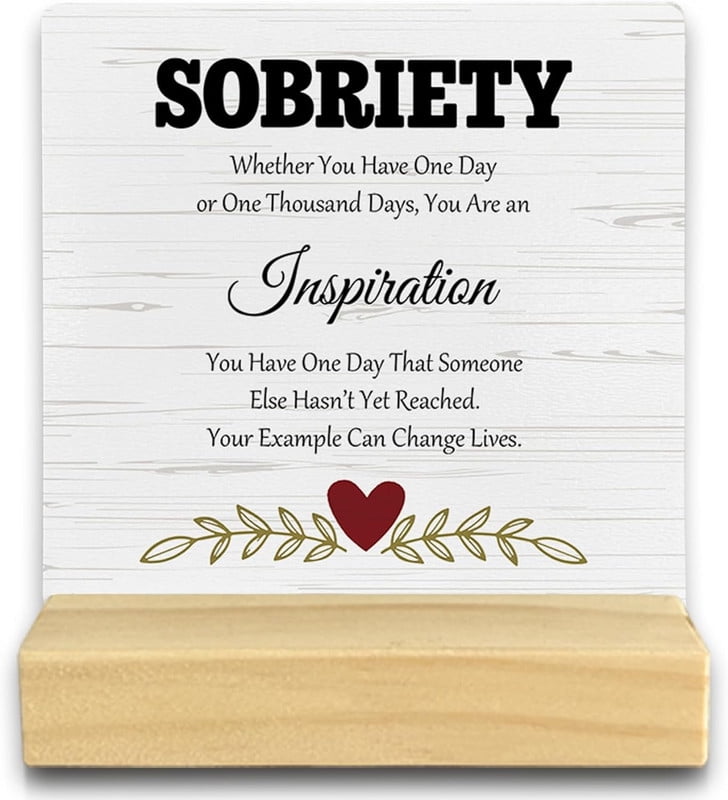 Sobriety Gifts Desk Decor,Wood Table Signs,Encouragement Sober Gifts ...