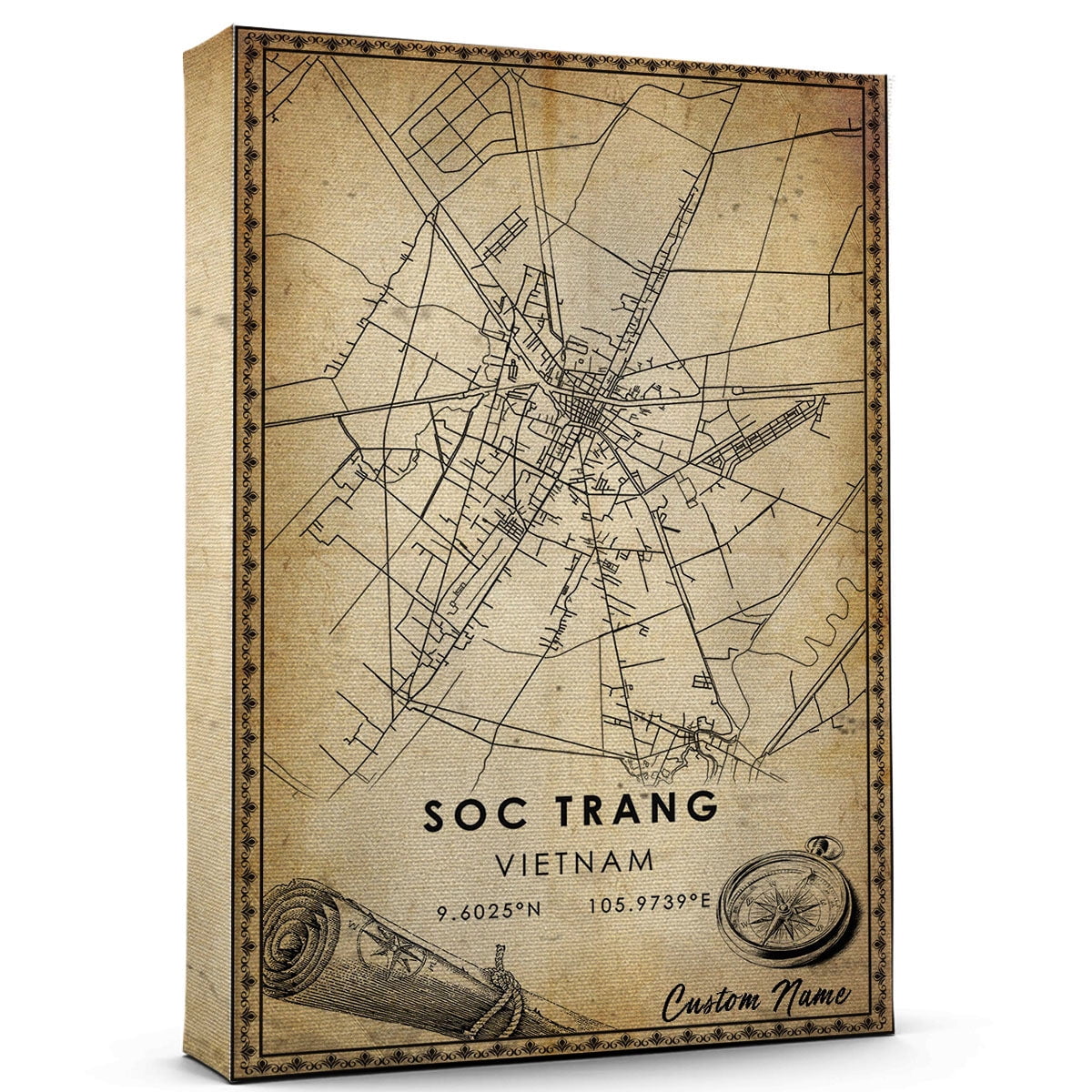 Soc Trang Map Poster, Vietnam Map Art Poster, Canvas, Soc Trang Map ...