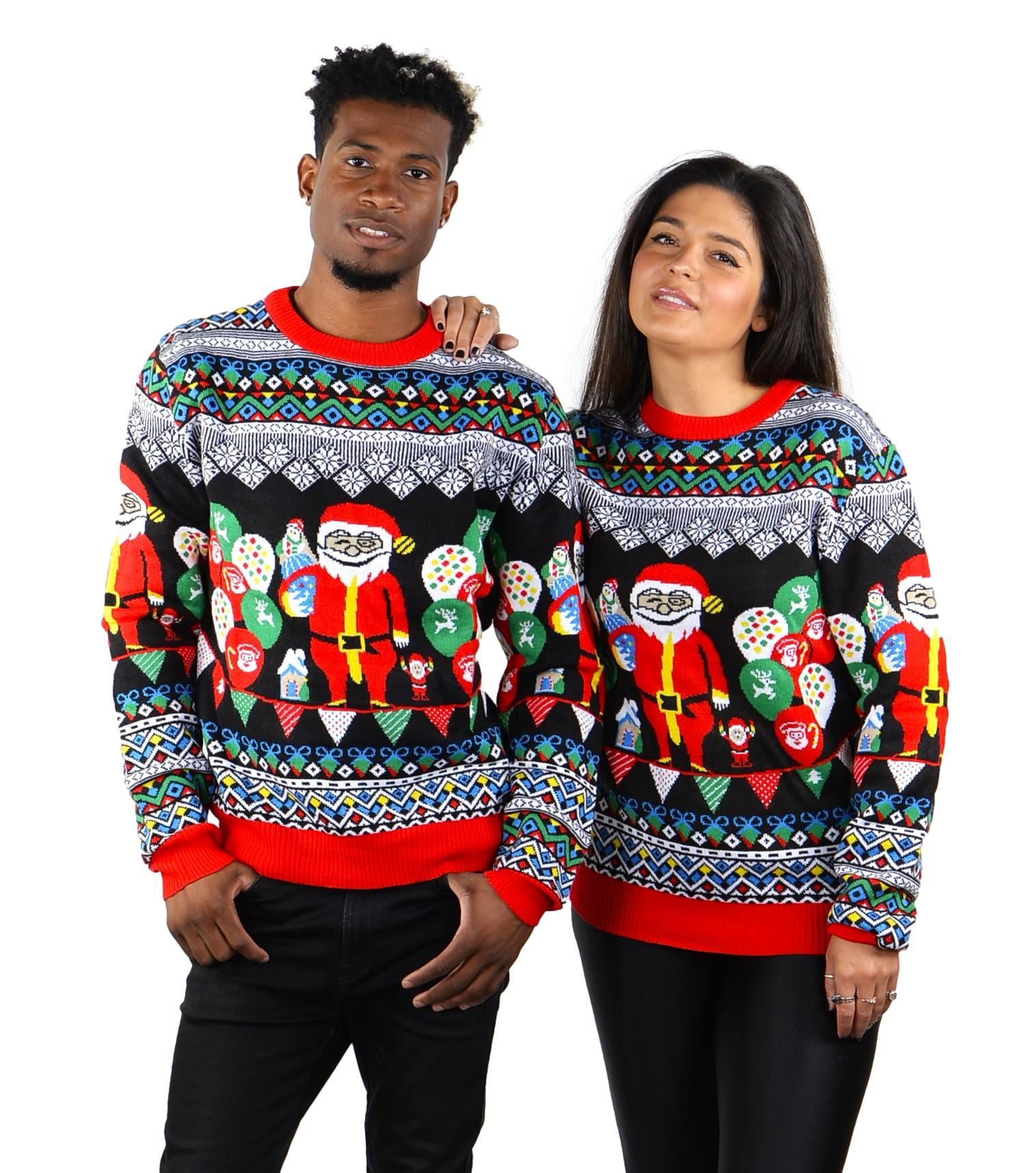 Socal Look Men's Ugly Christmas Sweater, Long Sleeve Crew Neck Acrylic ...