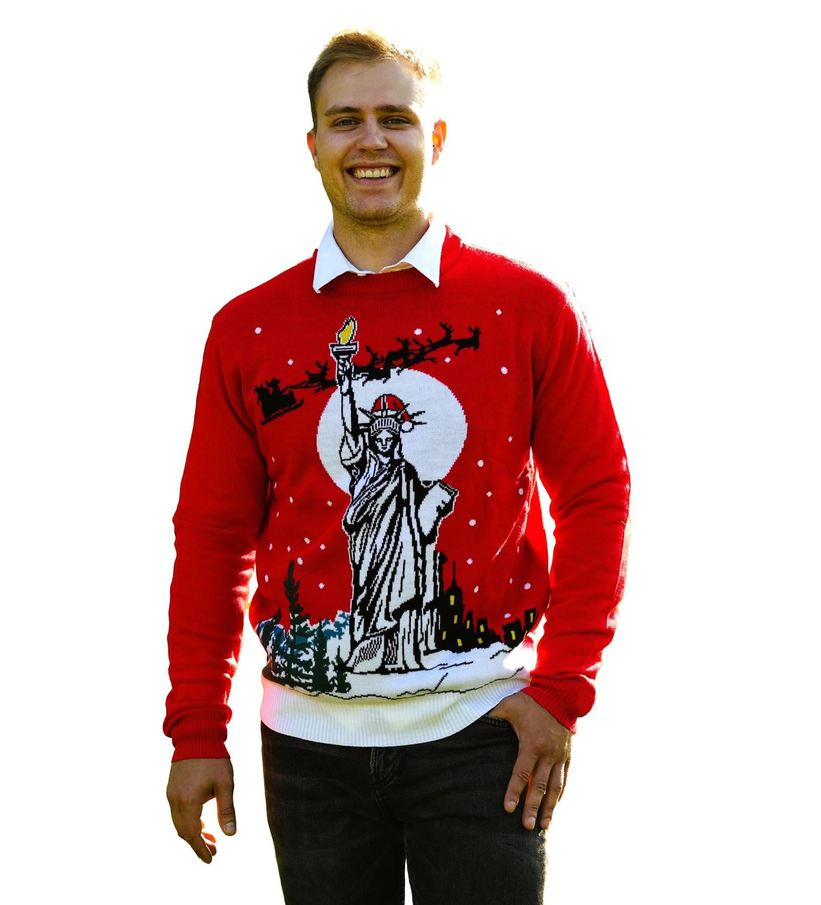 Socal Look Men's Ugly Christmas Sweater, Long Sleeve Crew Neck Acrylic ...