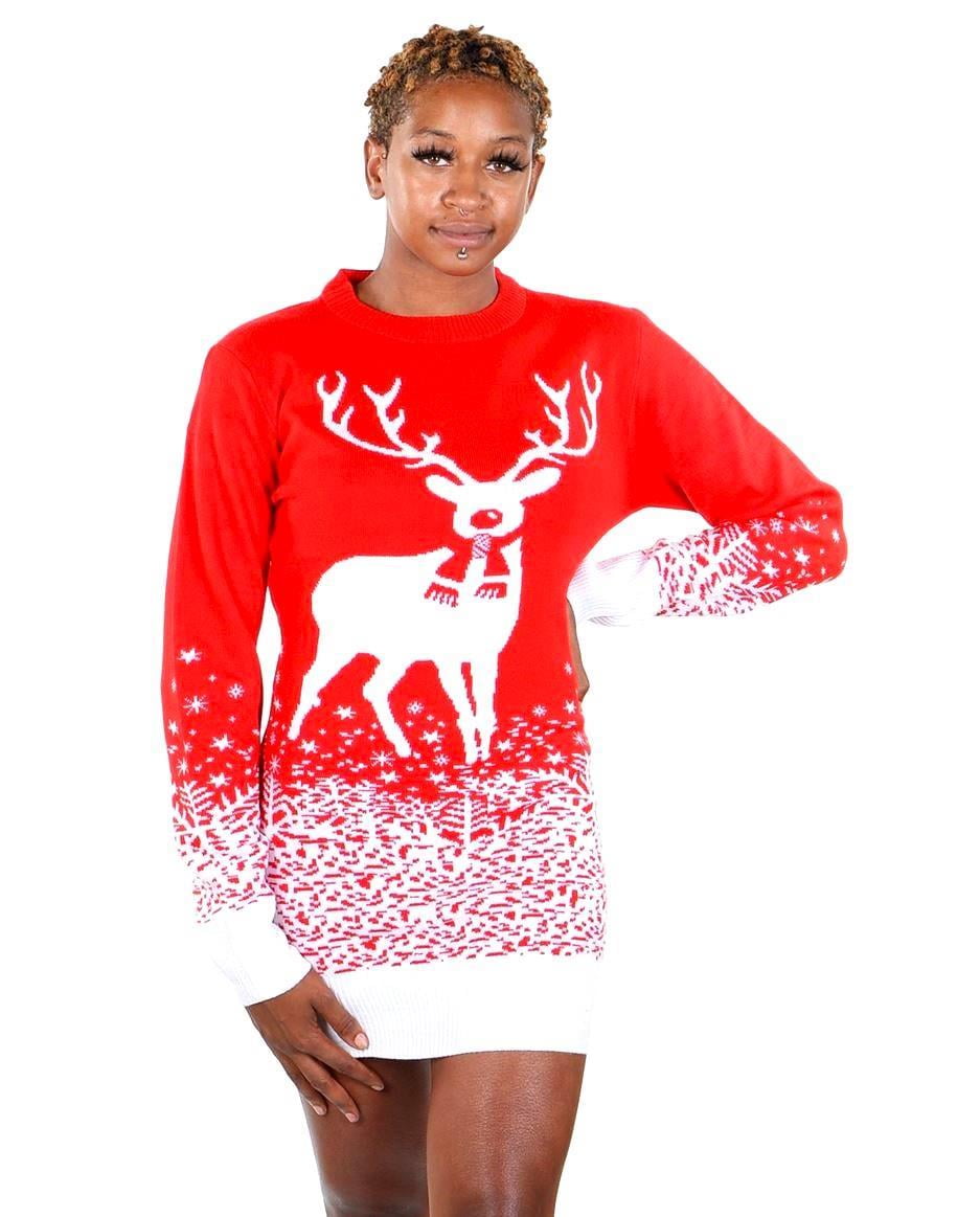 Socal Look Women's Ugly Christmas Sweater Dress – Long Sleeve Acrylic ...