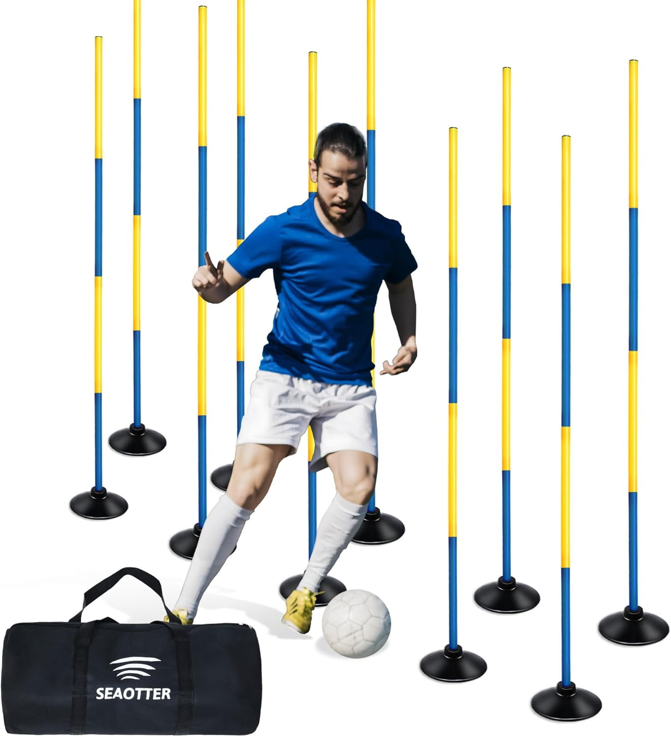 Soccer Agility Poles Set, 4/6/10 Pcs 6ft Detachable Sports Trainning ...