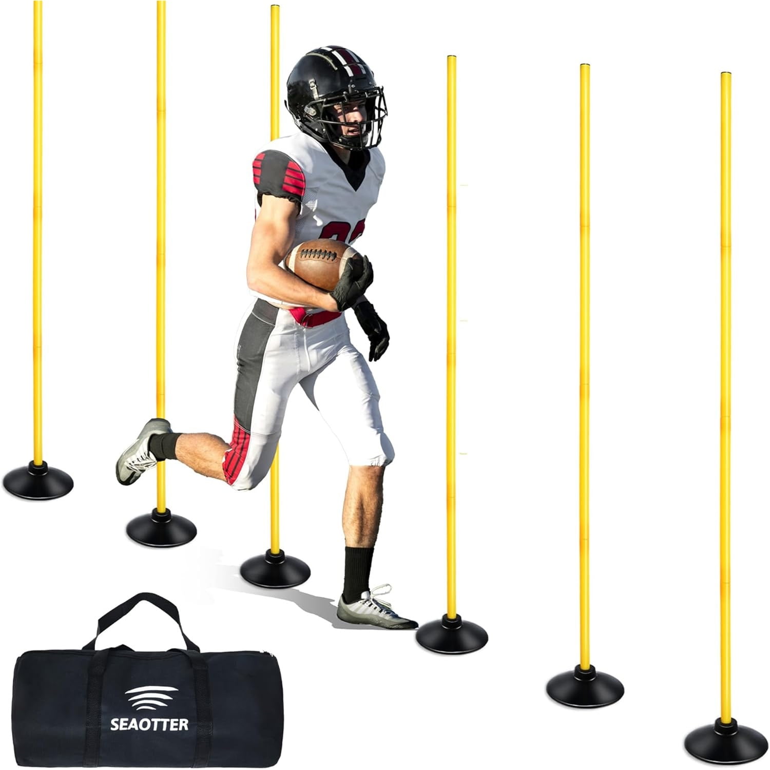 Soccer Agility Poles Set, 6 Pcs Detachable Sports Trainning Speed Poles ...