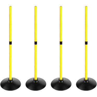 Crown Sporting Goods 6 Agility Poles with 3 Bases, Yellow Poles, Soccer ...